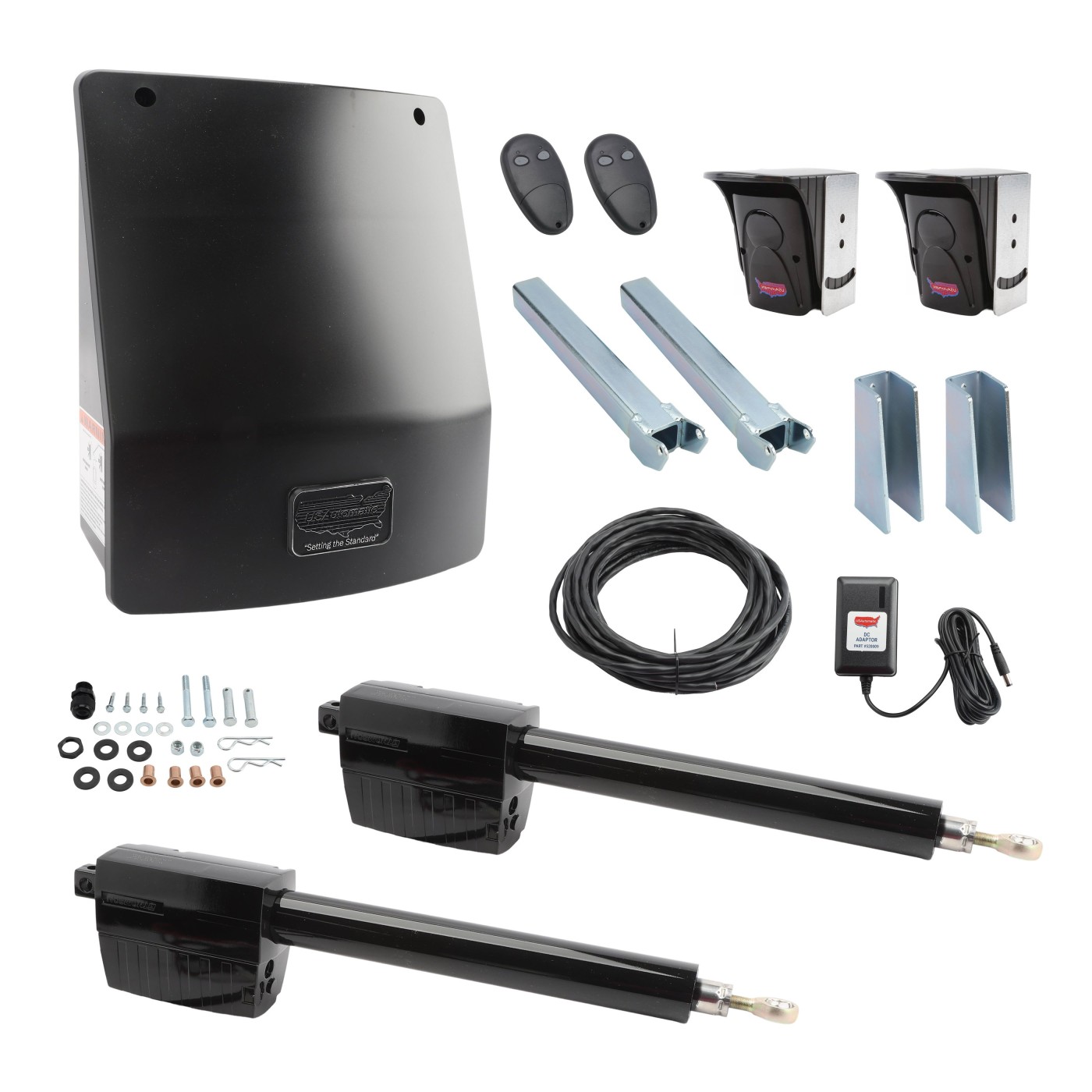 USAutomatic Ranger 500 2 AC Charged Dual Swing Gate Opener Kit - 20511 ...